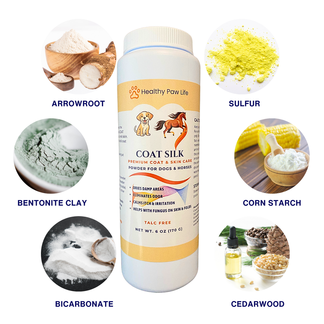 COAT SILK - Canine and Equine Dry Powder | Alleviate Odors and Itchine ...