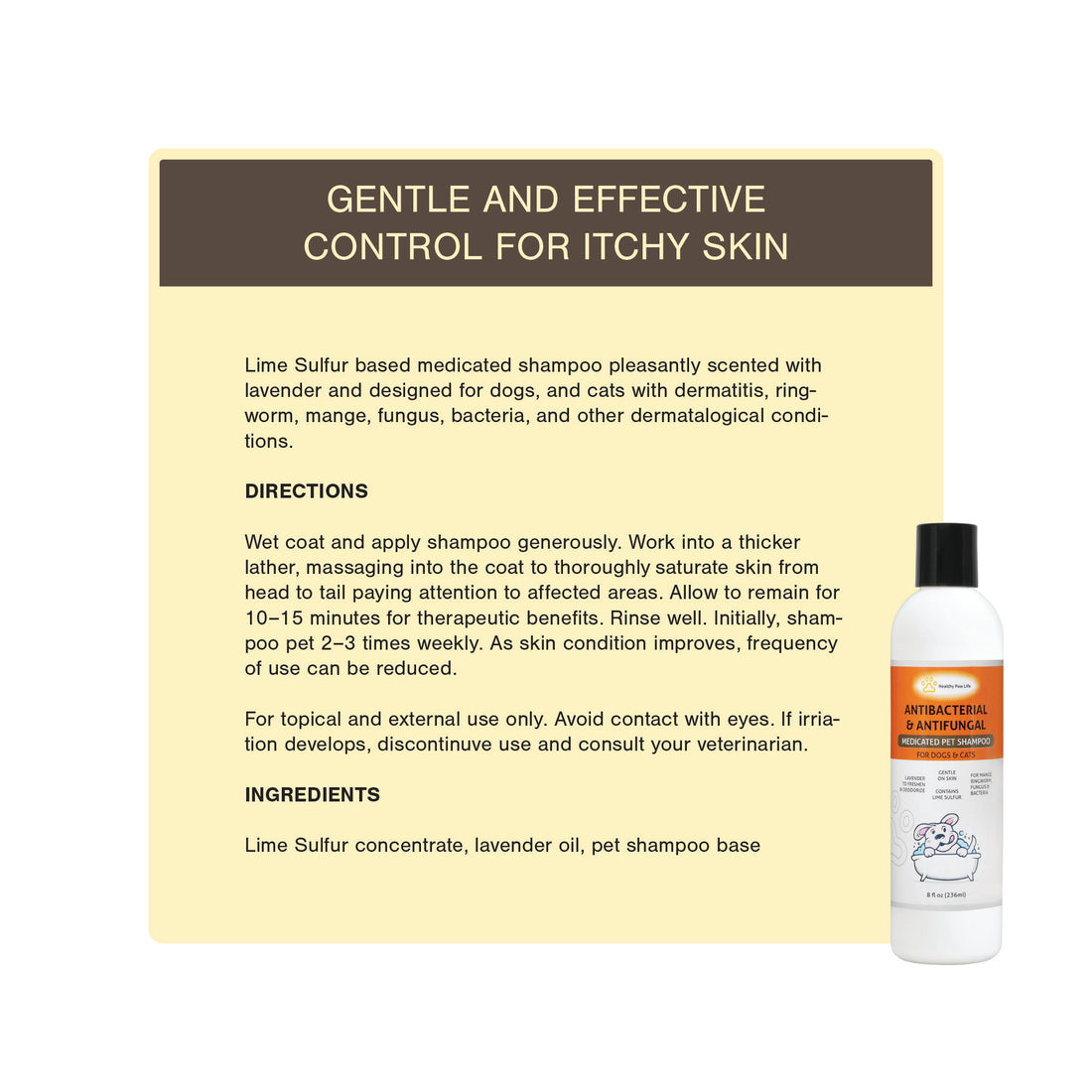 Lime Sulfur Pet Shampoo for Effective Skin Care